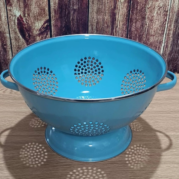 Kitchen | Blue Enamaled Metal Colander | Poshmark